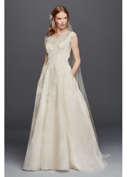 Oleg Cassini Off The Shoulder Lace Wedding Dress Davids Bridal