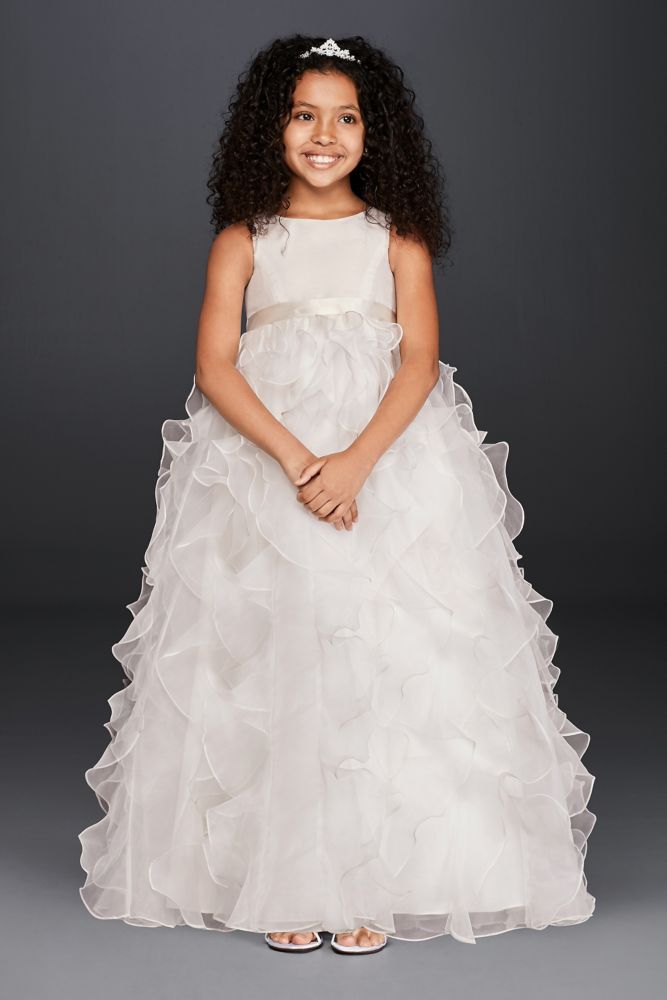 Organza Flower Girl Dress With Ruffled Skirt Style H1281 Ebay