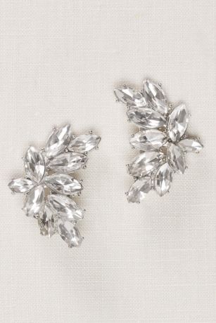Curved Crystal Statement Stud Earrings | David's Bridal