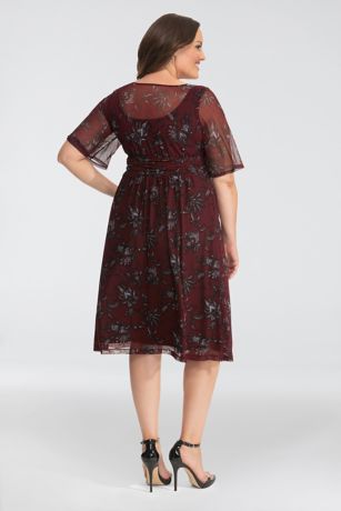 Katarina Mesh Plus Size A-Line Dress | David's Bridal