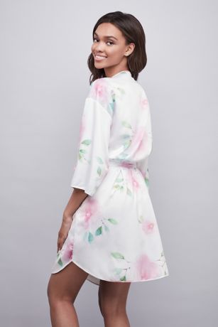 Soft Floral Satin Robe | David's Bridal