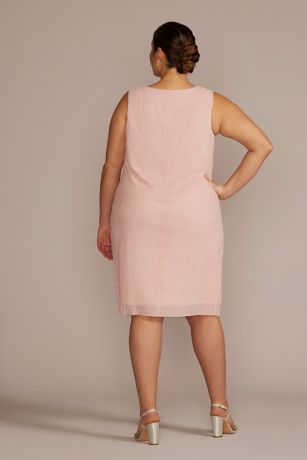 Embellished Scoop Neck Short Jacket Sheath Dress | David's Bridal