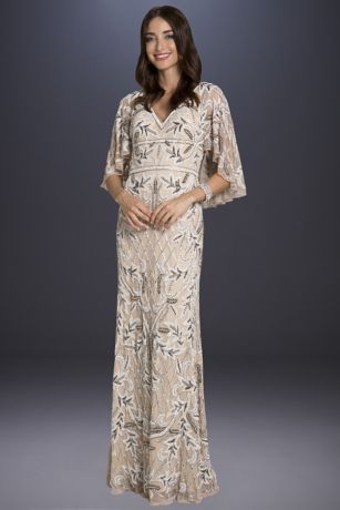 Lara Beckah Beaded Gown with Attached Capelet | David's Bridal