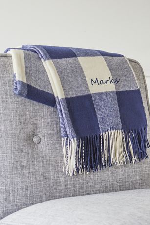 Personalized Buffalo Check Throw | David's Bridal