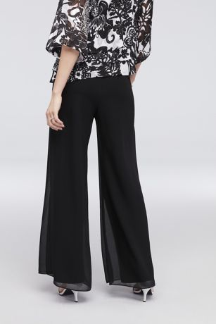 Wide-Leg Chiffon Pants with Side Slits | David's Bridal