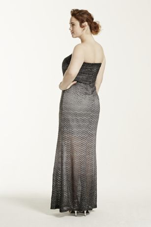 Strapless Chevron Ombre Glitter Dress | David's Bridal