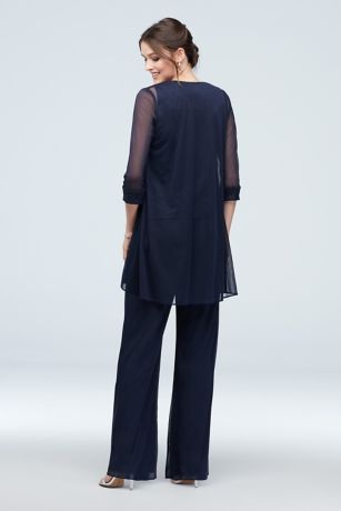 Waterfall Chiffon and Glitter Lace Three-Piece Set | David's Bridal