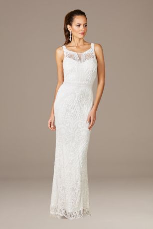 Lara Foster High-Neck Sleeveless Wedding Gown | David's Bridal