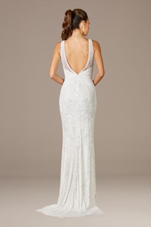 Lara Foster High-Neck Sleeveless Wedding Gown | David's Bridal