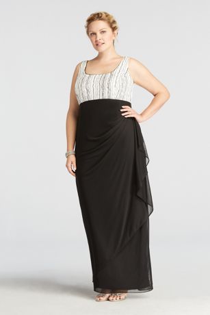 Drizzle Glitter Dress with Side Drape | David's Bridal