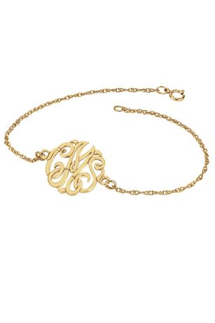 Personalized Monogram Circle Script Bracelet | David's Bridal