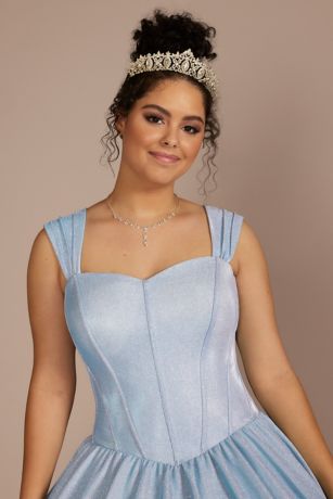 Glitter Knit Corset Quince Ball Gown | David's Bridal