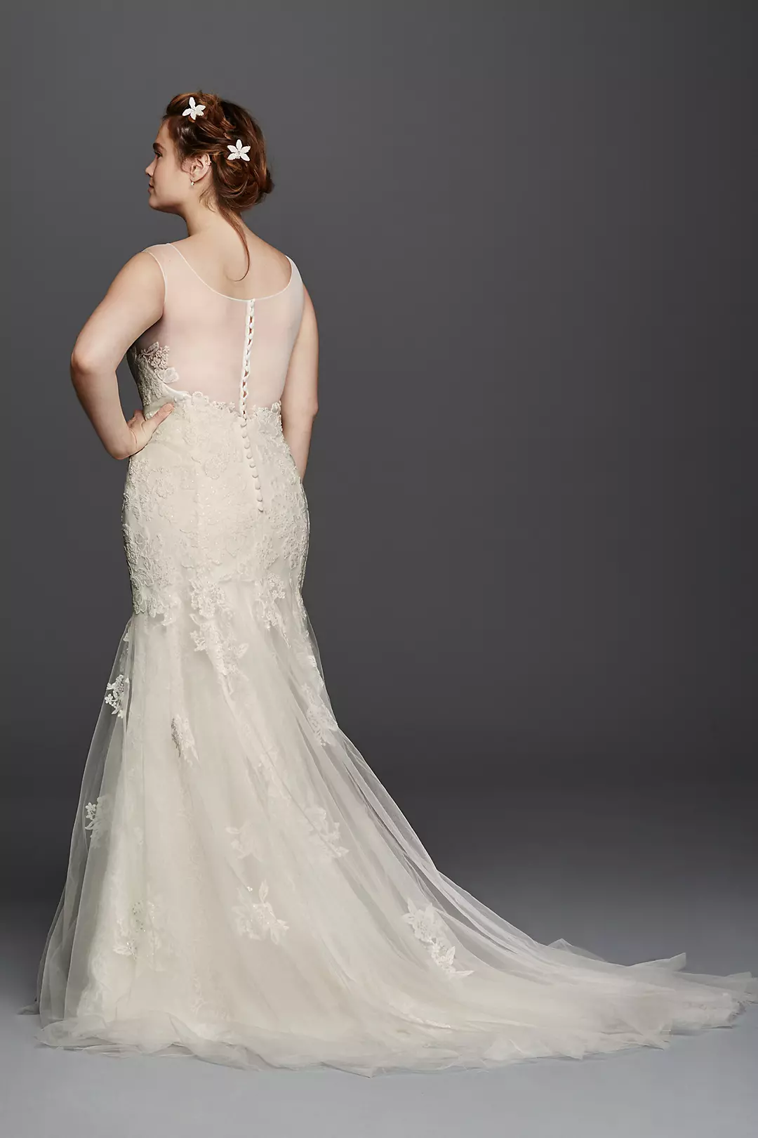 As-Is Illusion Tank Plus Size Wedding Dress | David's Bridal As-Is Illusion Tank Plus Size Wedding Dress | David's Bridal