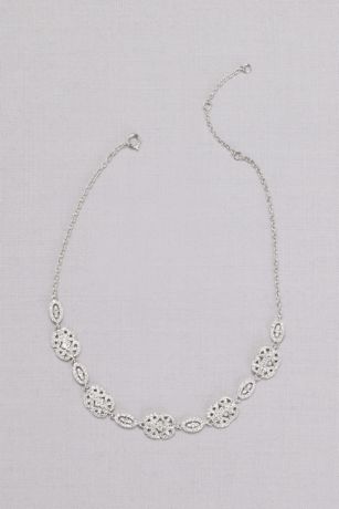 Pave Crystal Filigree Medallion Necklace | David's Bridal