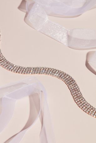 Stacked Pave Crystals Sash | David's Bridal
