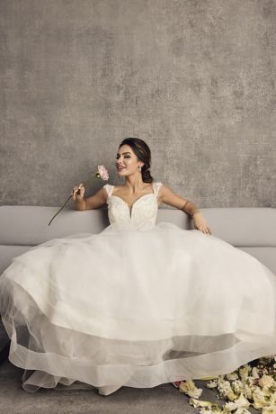Lace and Tulle Ball Gown Wedding Dress | David's Bridal