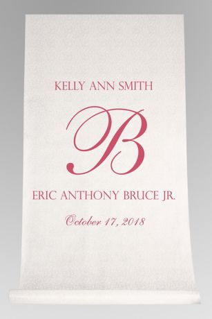 DB Exc Pers Elegant Names and Initial Aisle Runner | David's Bridal