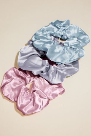 Multicolored Satin Scrunchie Set | David's Bridal