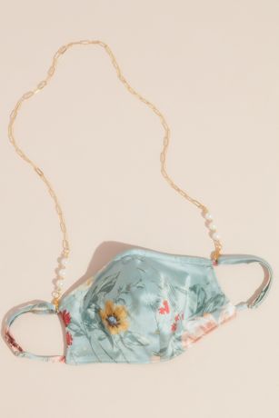 Pearl Trimmed Long Link Face Mask Chain | David's Bridal