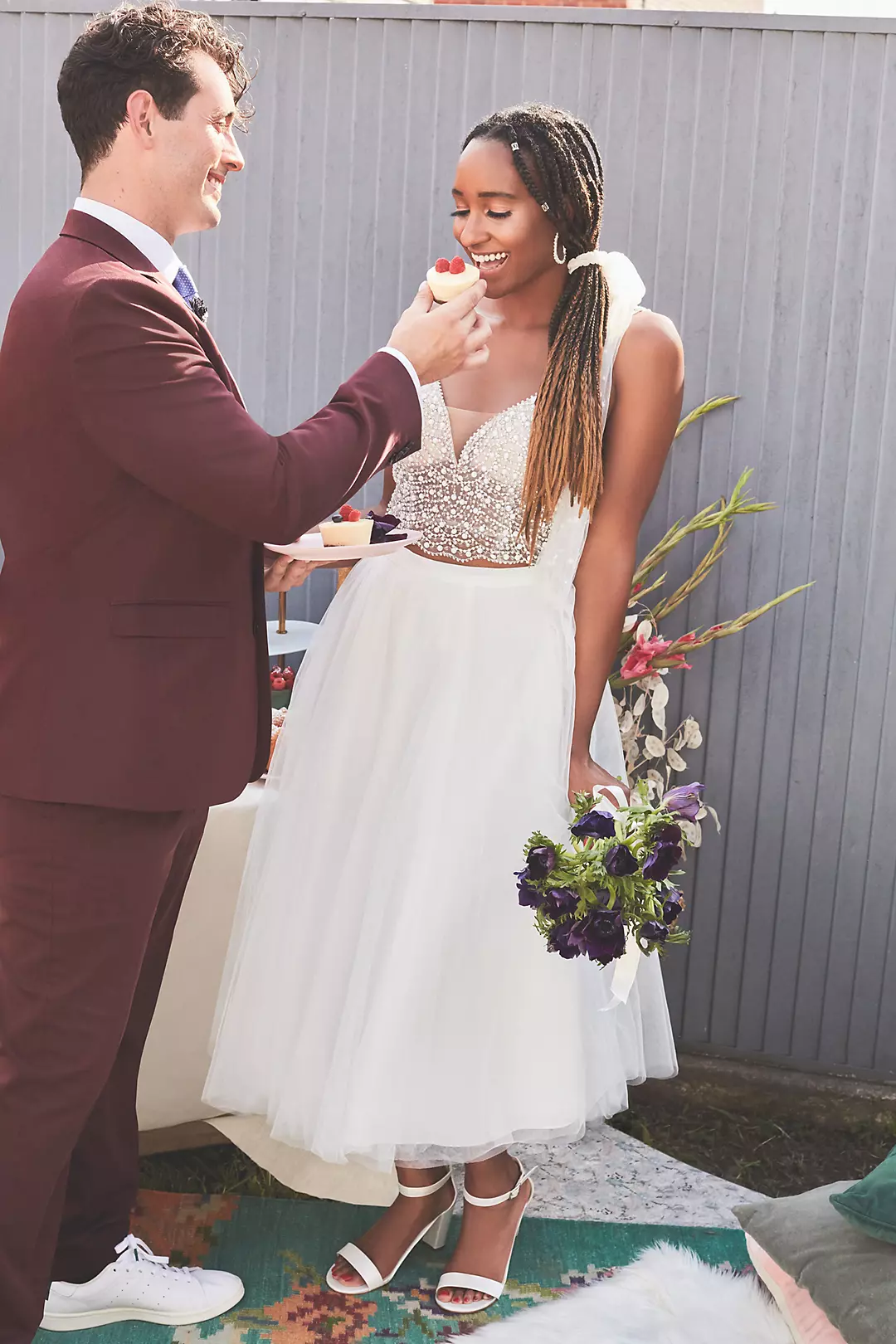 Embellished Spaghetti Strap Wedding Separates Top | David's Embellished Spaghetti Strap Wedding Separates Top | David's