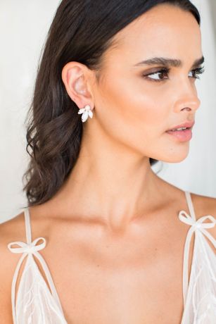 Three-Leaf Handmade Post Earrings | David's Bridal