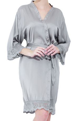 Blank Satin Lace Robes | David's Bridal