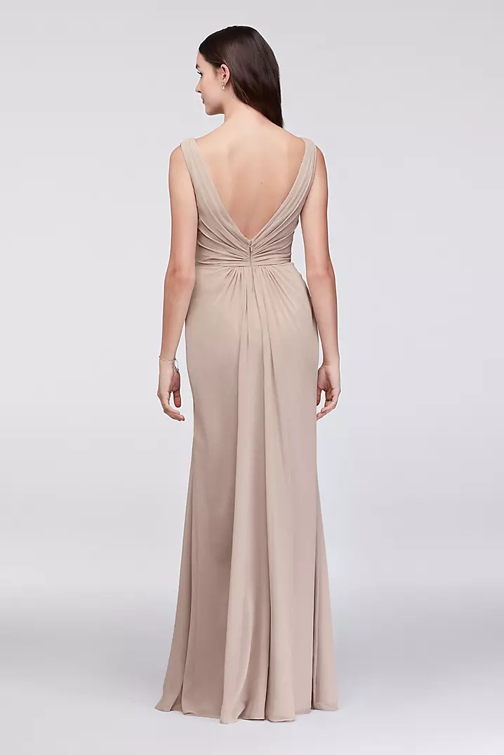Faux-Wrap Pleated Chiffon Bridesmaid Dress | David's Bridal Faux-Wrap Pleated Chiffon Bridesmaid Dress | David's Bridal