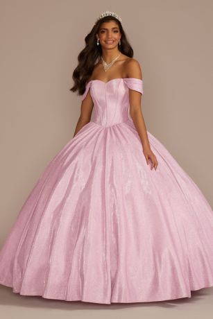 Glitter Knit Corset Quince Ball Gown | David's Bridal