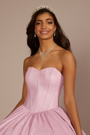 Glitter Knit Corset Quince Ball Gown | David's Bridal