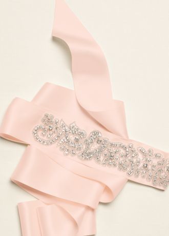 Heavily Beaded Wide Sash | David's Bridal