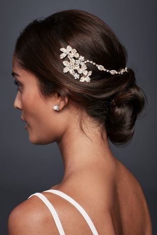 Gilded Floral Hair Swag | David's Bridal