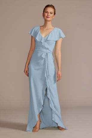 Chiffon High-Low Ruffle Bridesmaid Dress | David's Bridal