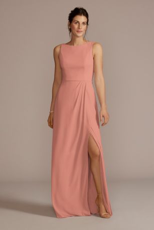 Chiffon Sleeveless Tie-Back Bridesmaid Dress | David's Bridal