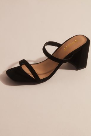 Slim Double Band Block Heel Mule Sandals | David's Bridal