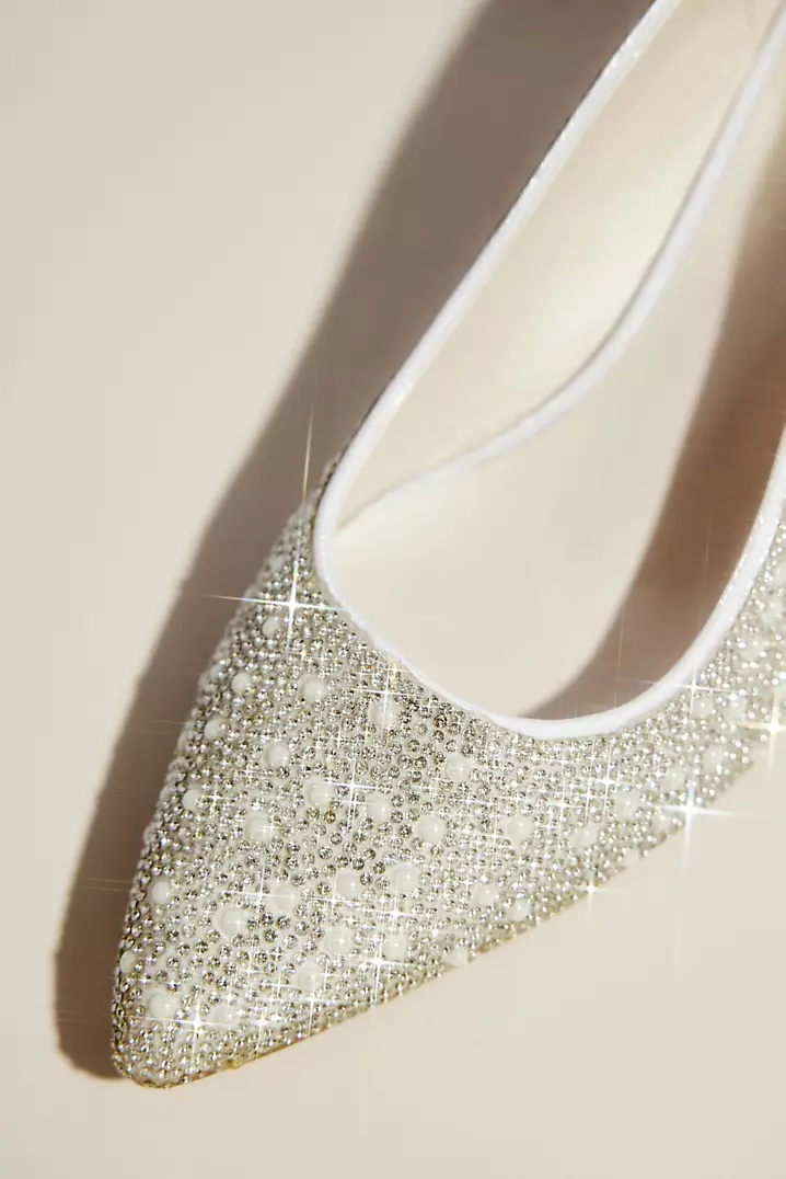 Pearl and Crystal Low Block Heel Pumps | David's Bridal Pearl and Crystal Low Block Heel Pumps | David's Bridal