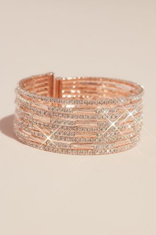 Nine Row Rhinestone Cuff Bracelet | David's Bridal
