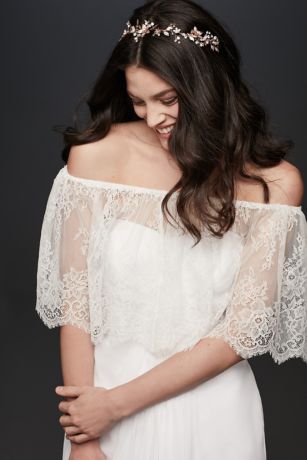 Eyelash Lace Multi-way Topper | David's Bridal