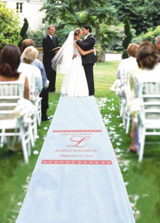 Personalized Watercolor Chic Border Aisle Runner | David's Bridal