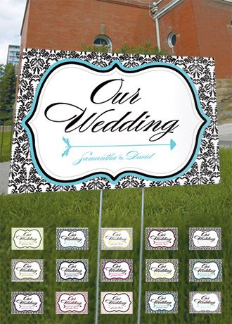 Love Bird Damask Wedding Directional Sign | David's Bridal