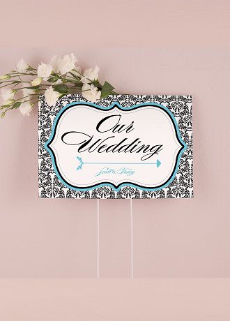 Love Bird Damask Wedding Directional Sign | David's Bridal