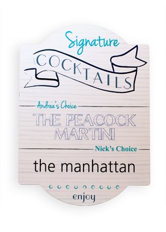 Personalized Signature Cocktail Bar Sign | David's Bridal