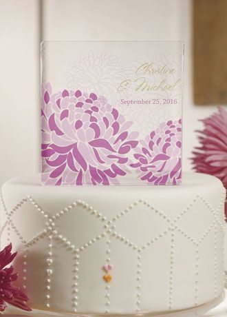 Personalized Zinnia Bloom Acrylic Cake Topper | David's Bridal