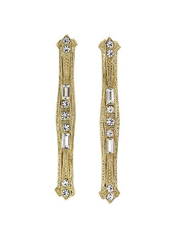 Downtown Abbey Crystal Gold Hair Clip Fasteners | David's Bridal
