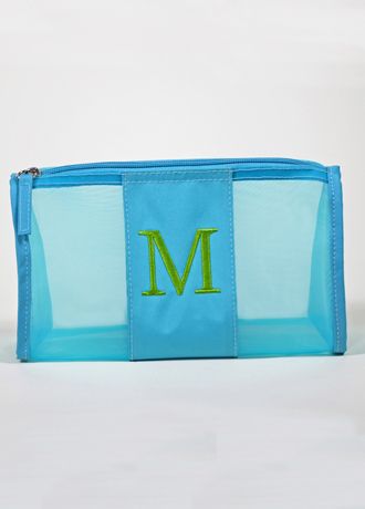 DB Exclusive Personalized Turquoise Mesh Pouch | David's Bridal