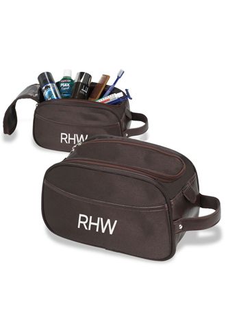 DB Exclusive Personalized Brown Dopp Kit | David's Bridal