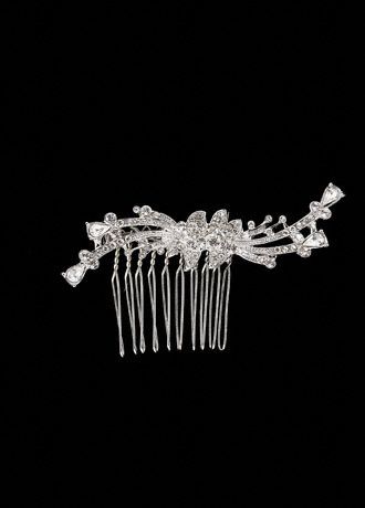 Special Occasion Silver Comb with Crystal Jewel | David's Bridal