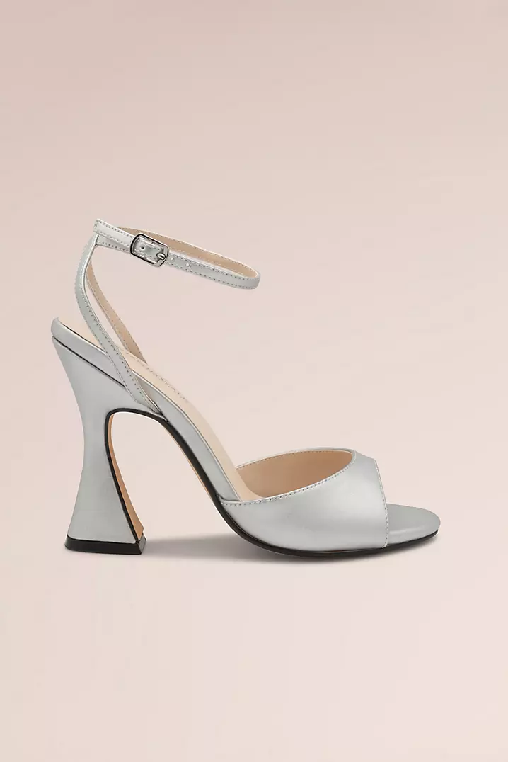 Flared Heel Sandals with Ankle Strap | David's Bridal Flared Heel Sandals with Ankle Strap | David's Bridal