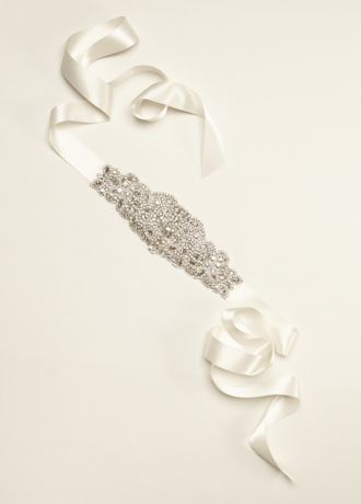 Infinity Loop Crystal Sash with Pearl Accents | David's Bridal