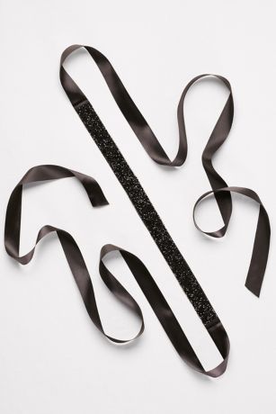 Self Tie Pyramid Crystal Satin Sash | David's Bridal