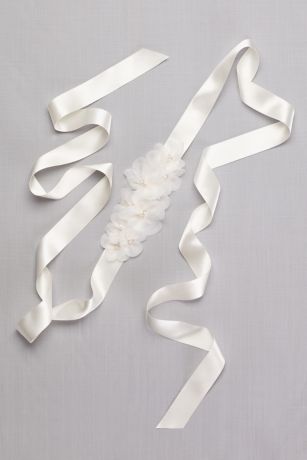 Satin Floral Sash | David's Bridal